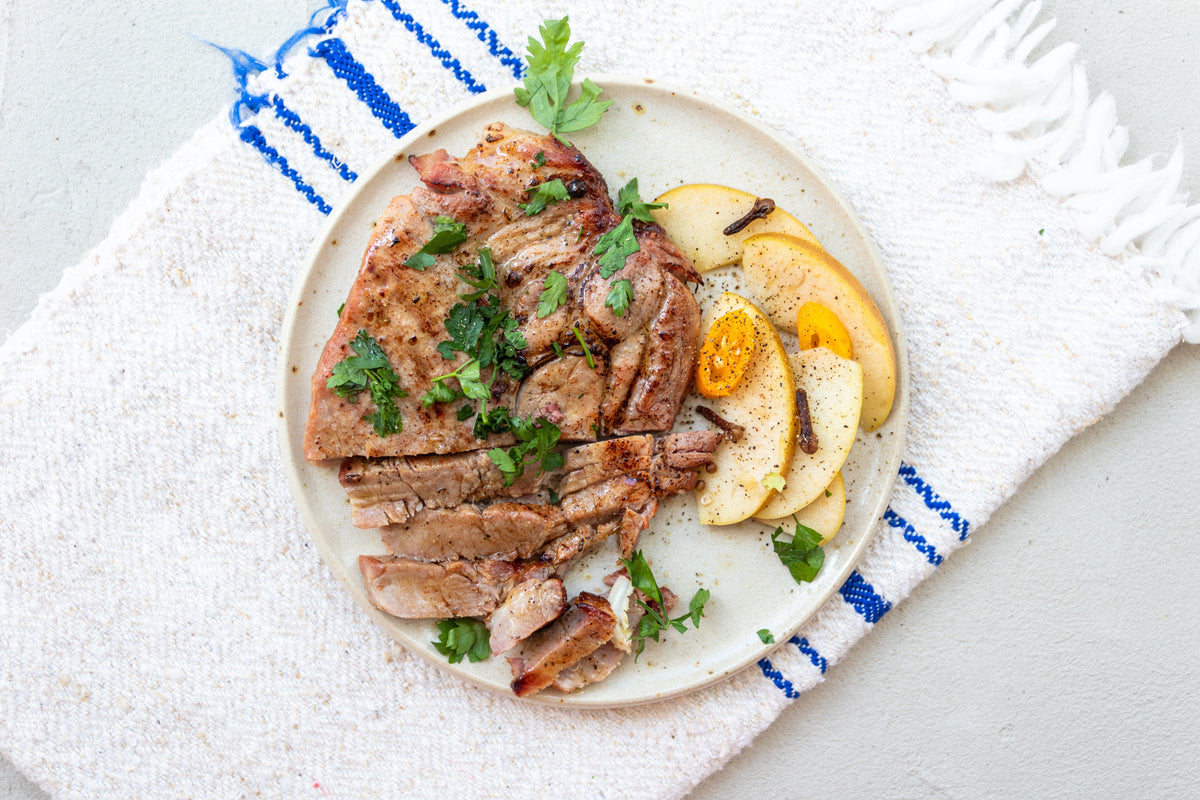 Cider Brined Grilled Pork with Quick-Pickled Apples - Slofoodgroup