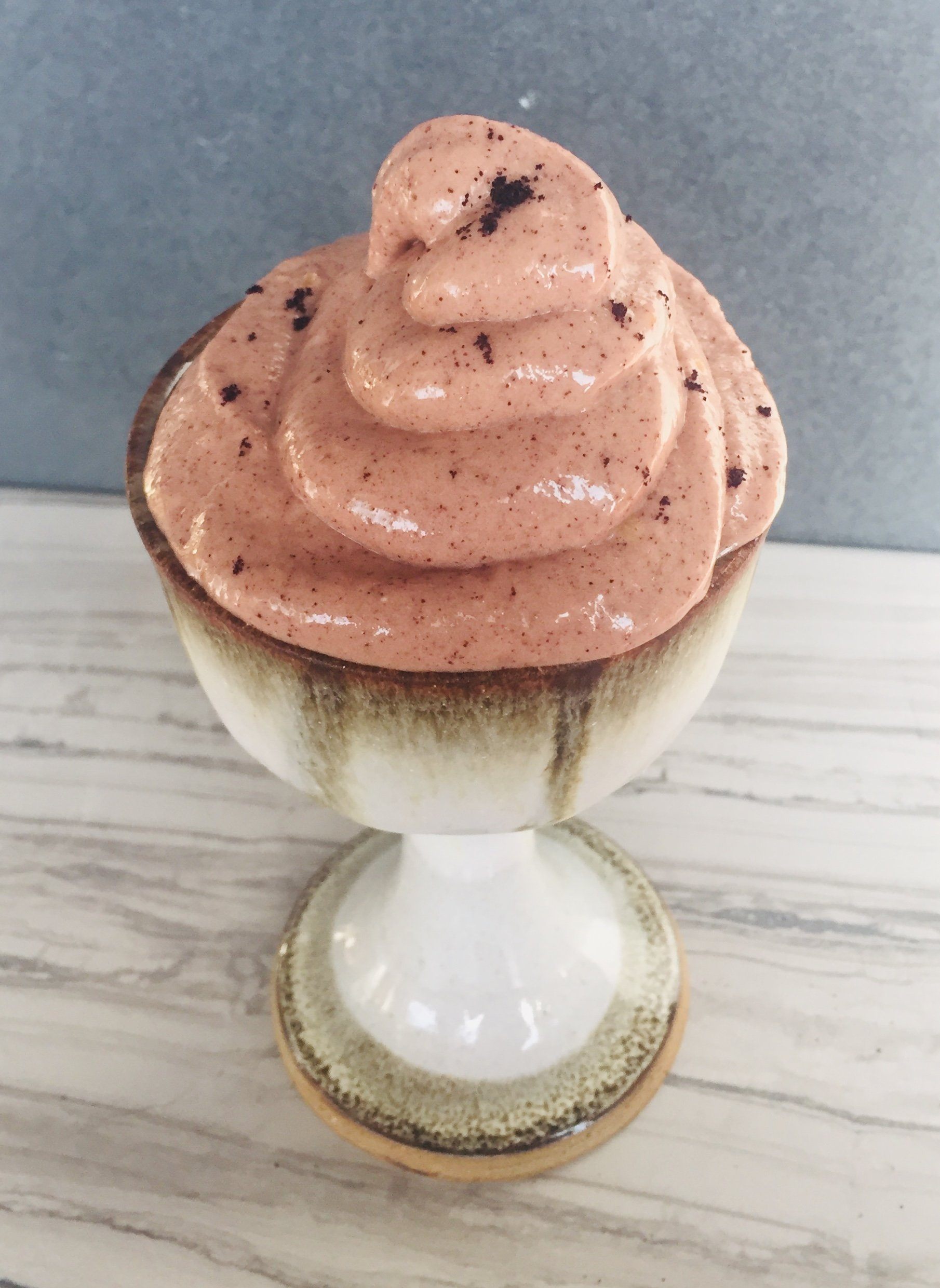 Açaí soft serve with frozen mango and coconut