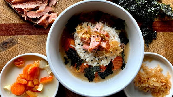 Japanese Green Tea Rice with Smoked Salmon